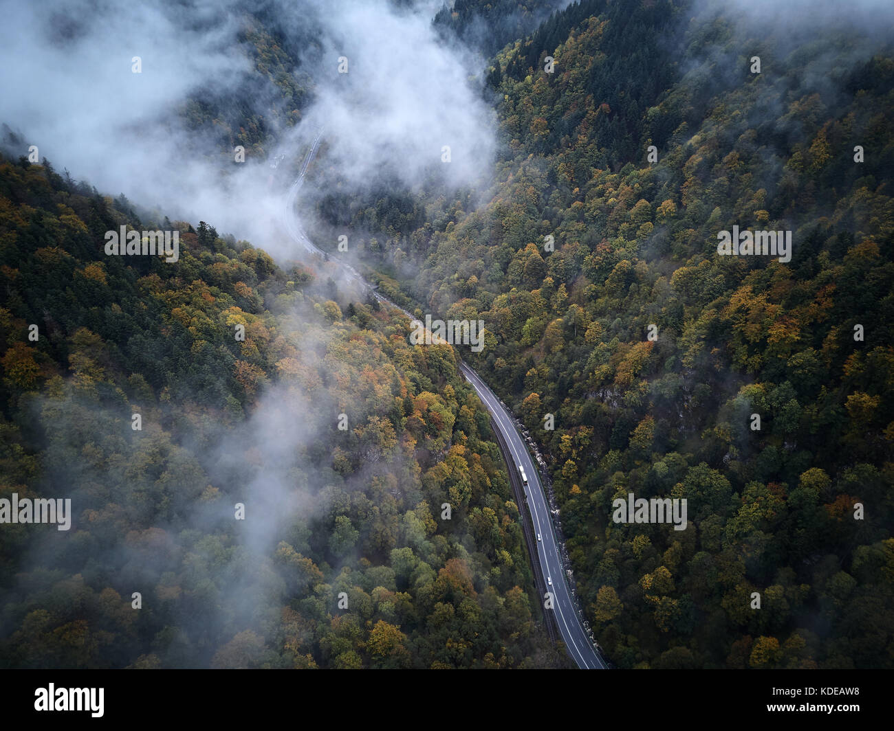 Drone flying through mist hi-res stock photography and images - Alamy