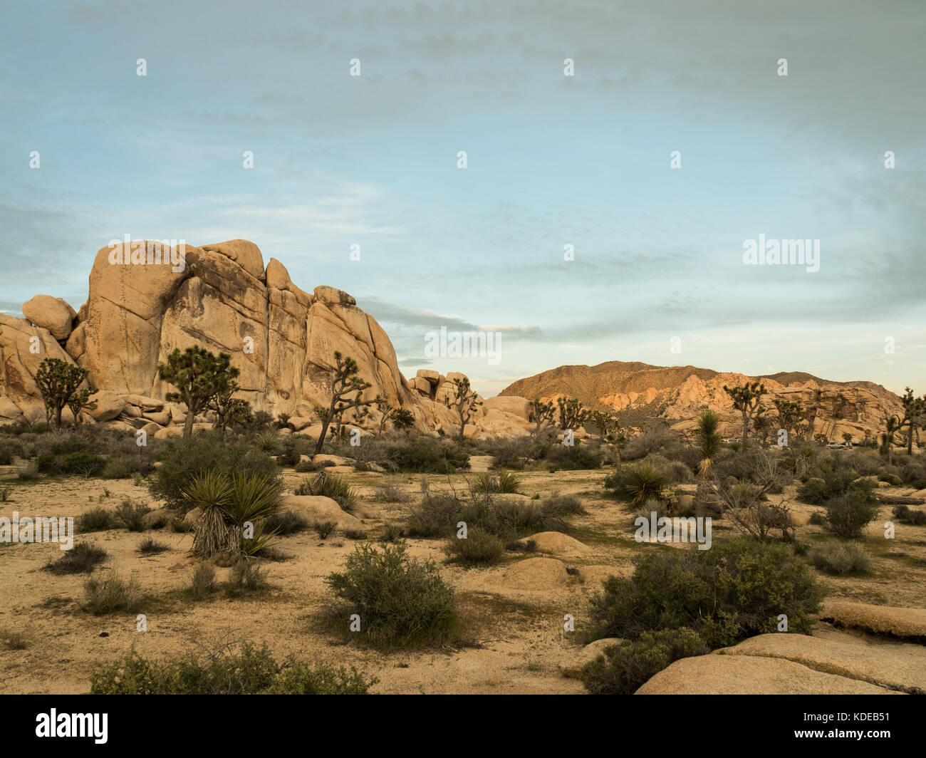 View of Hidden Valley from a hiking trail in Joshua Tree National Park ...