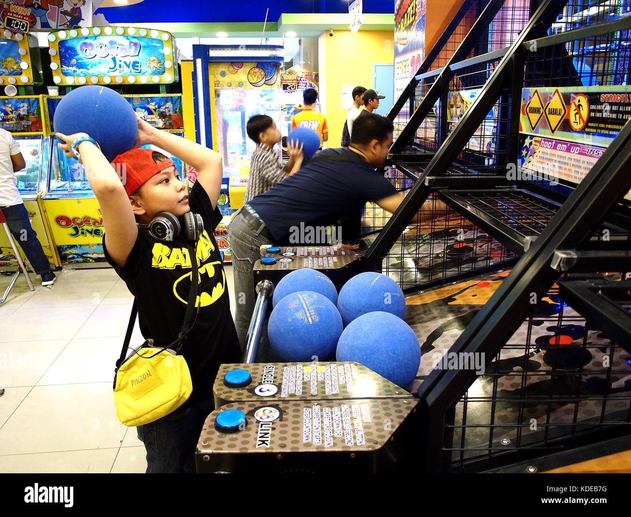 ANTIPOLO CITY, PHILIPPINES - OCTOBER 8, 2017: Customers enjoy video ...