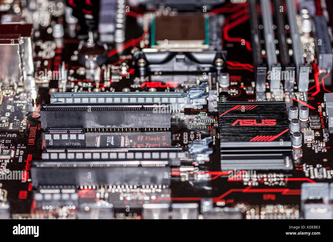 HANNOVER / GERMANY - OCTOBER 12, 2017:Asus heatsink on an asus prime ...