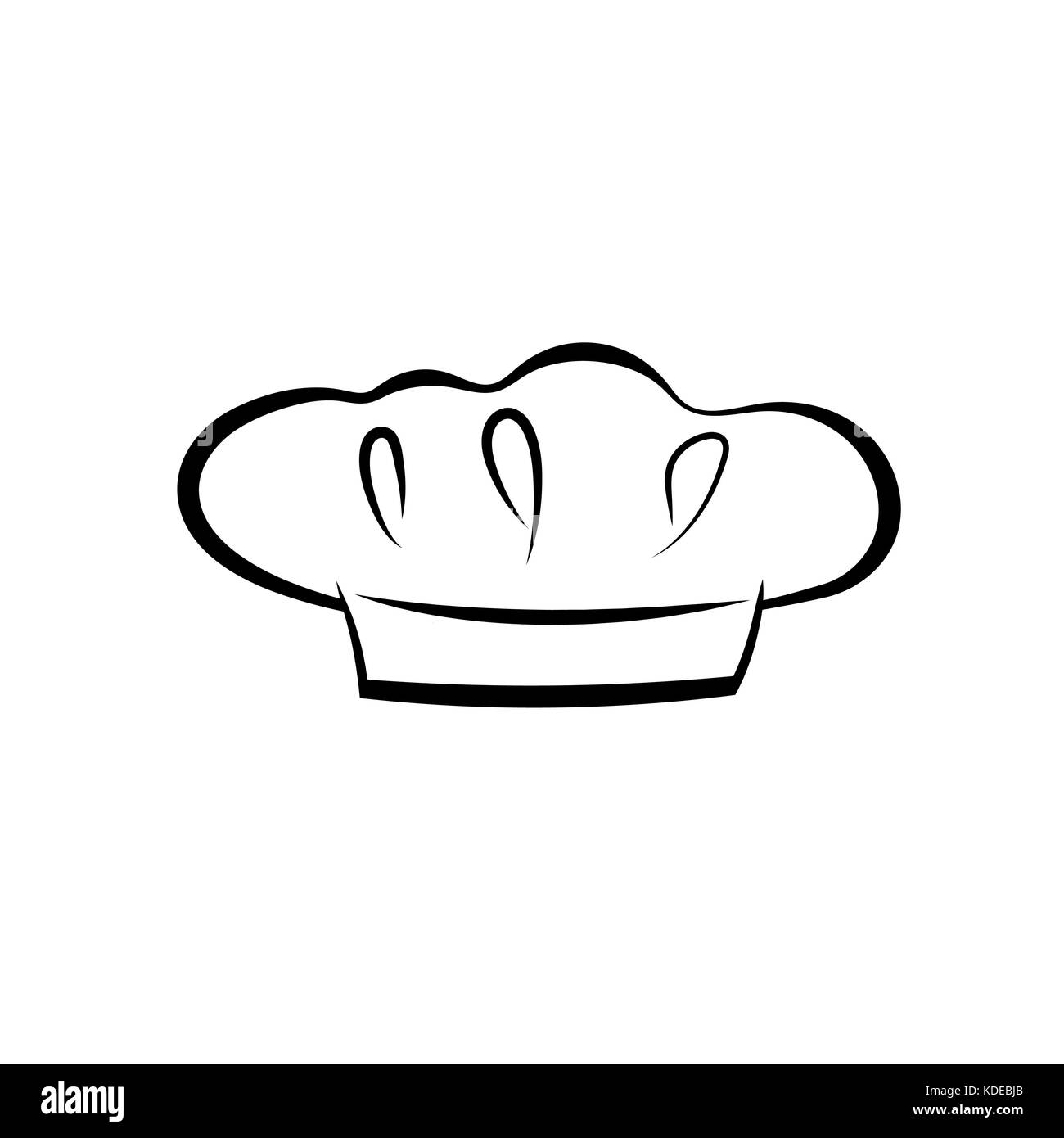 hat chef icon on white background Stock Photo - Alamy