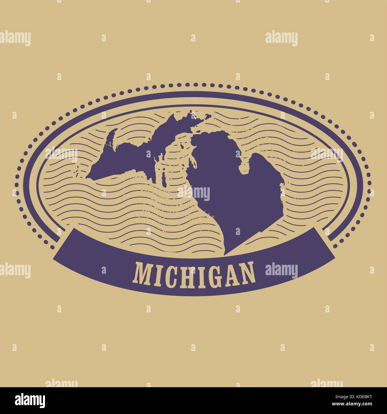 Michigan state outline map Stock Vector Images - Alamy