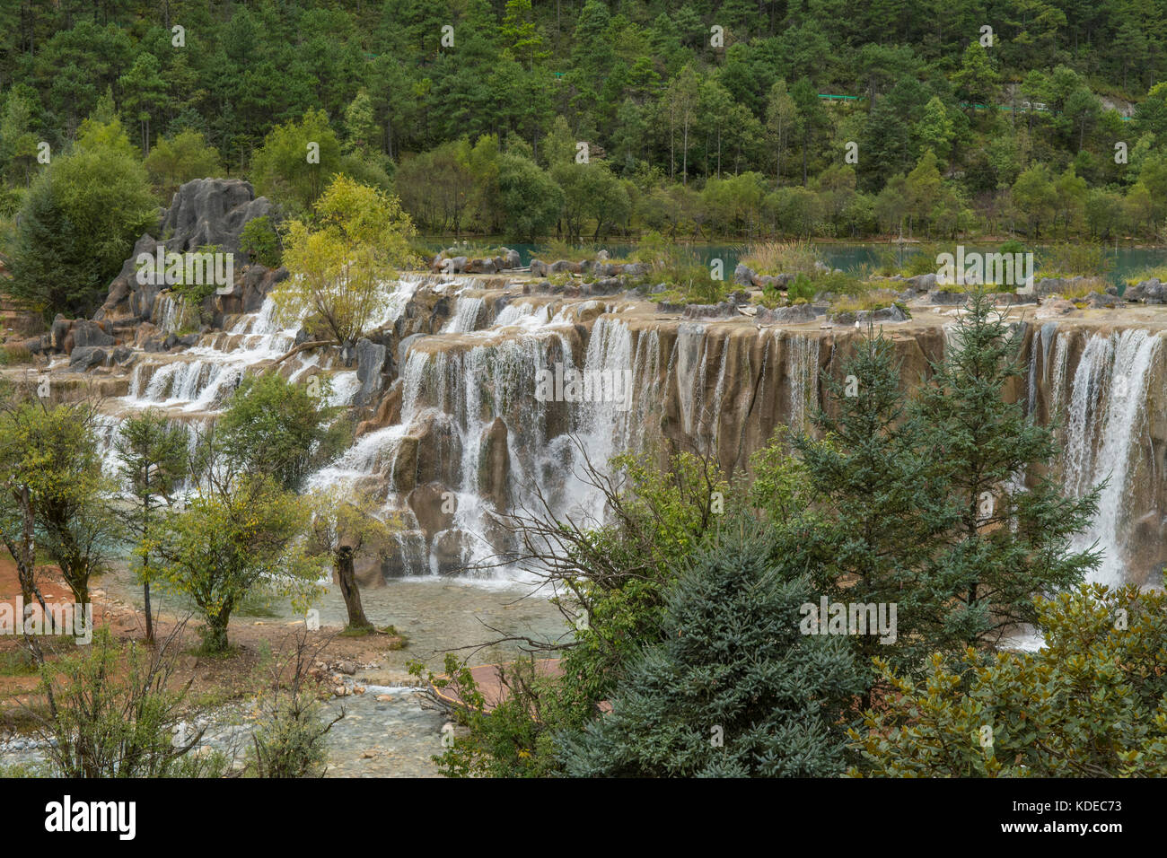 Waterfall at Jade Dragon Snow Mountain, Lijiang, Yunnan, China Stock ...