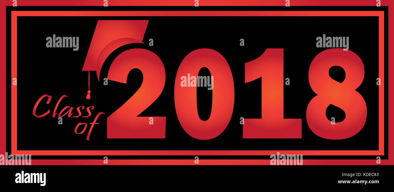 Class of 2018 Banner Red and Black Stock Photo - Alamy