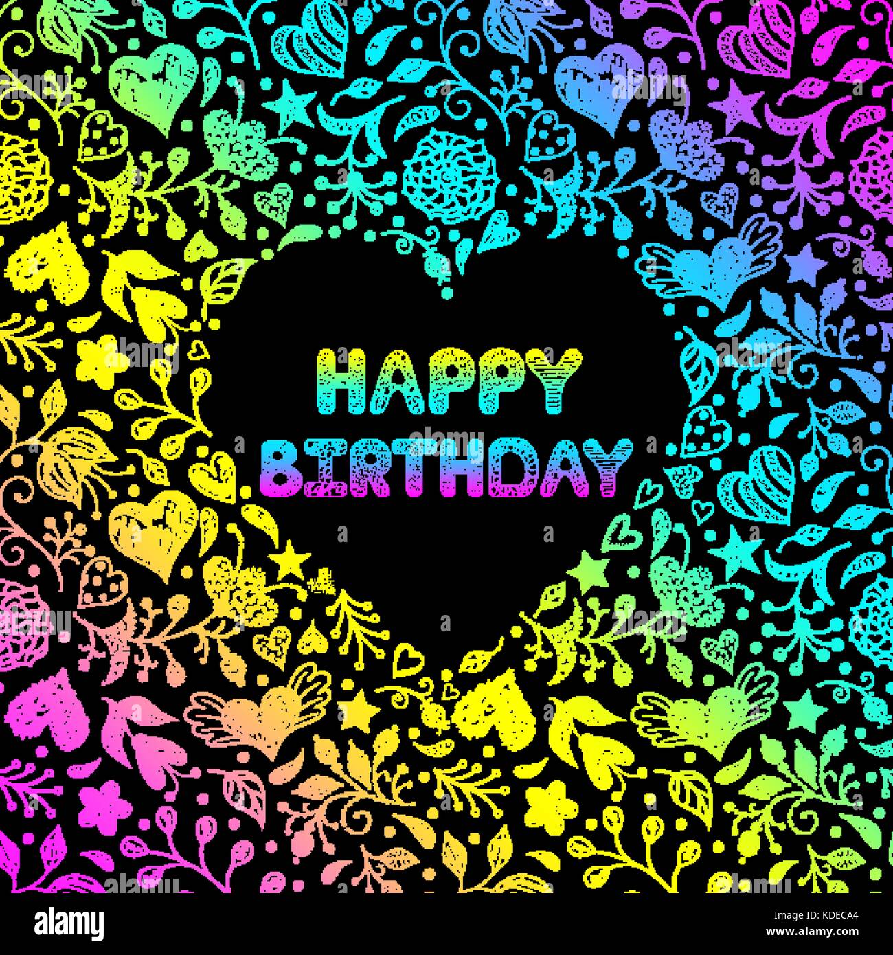 Hand drawn birthday card Stock Vector Image & Art - Alamy