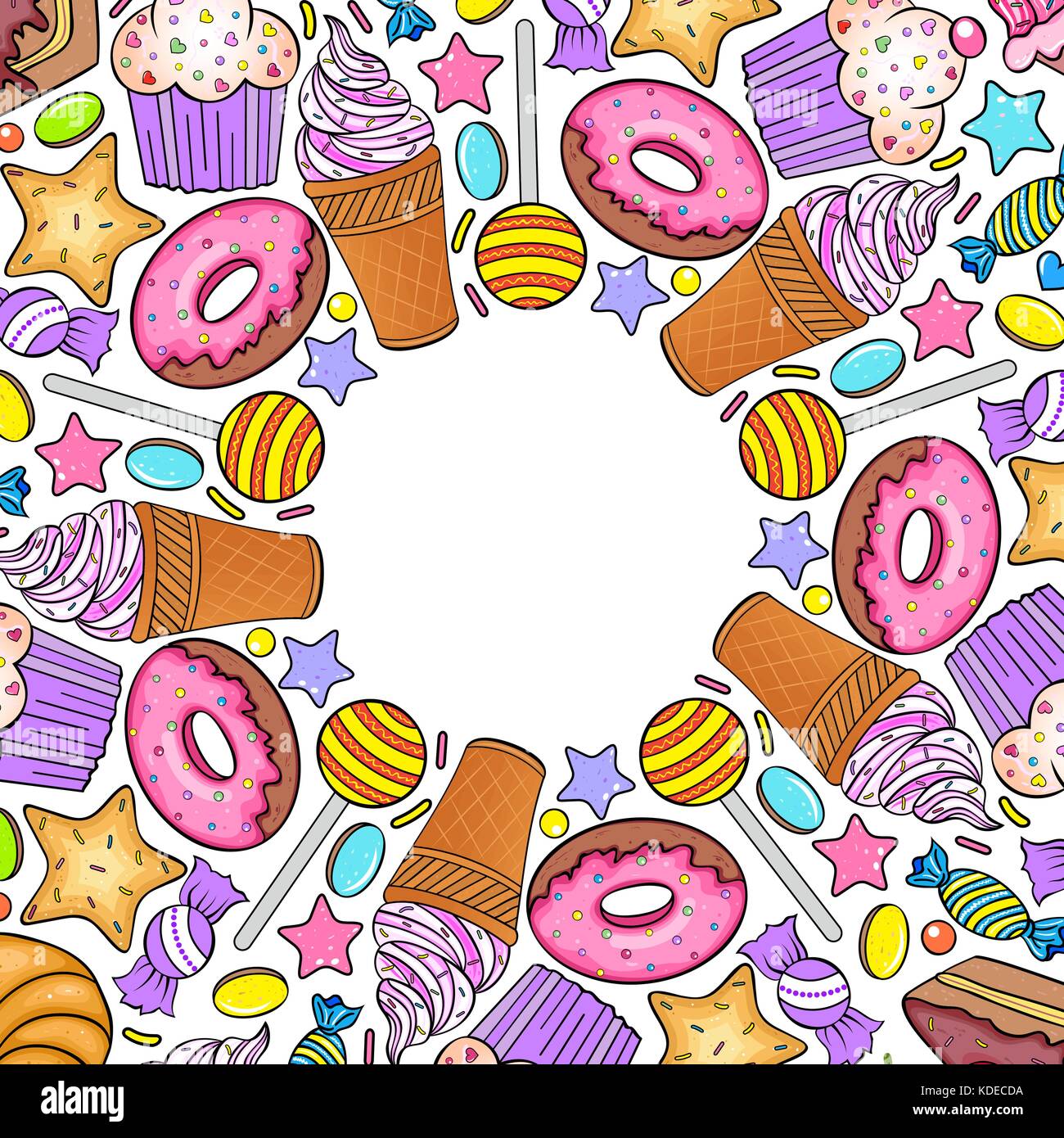 card with various sweets Stock Vector Image & Art - Alamy