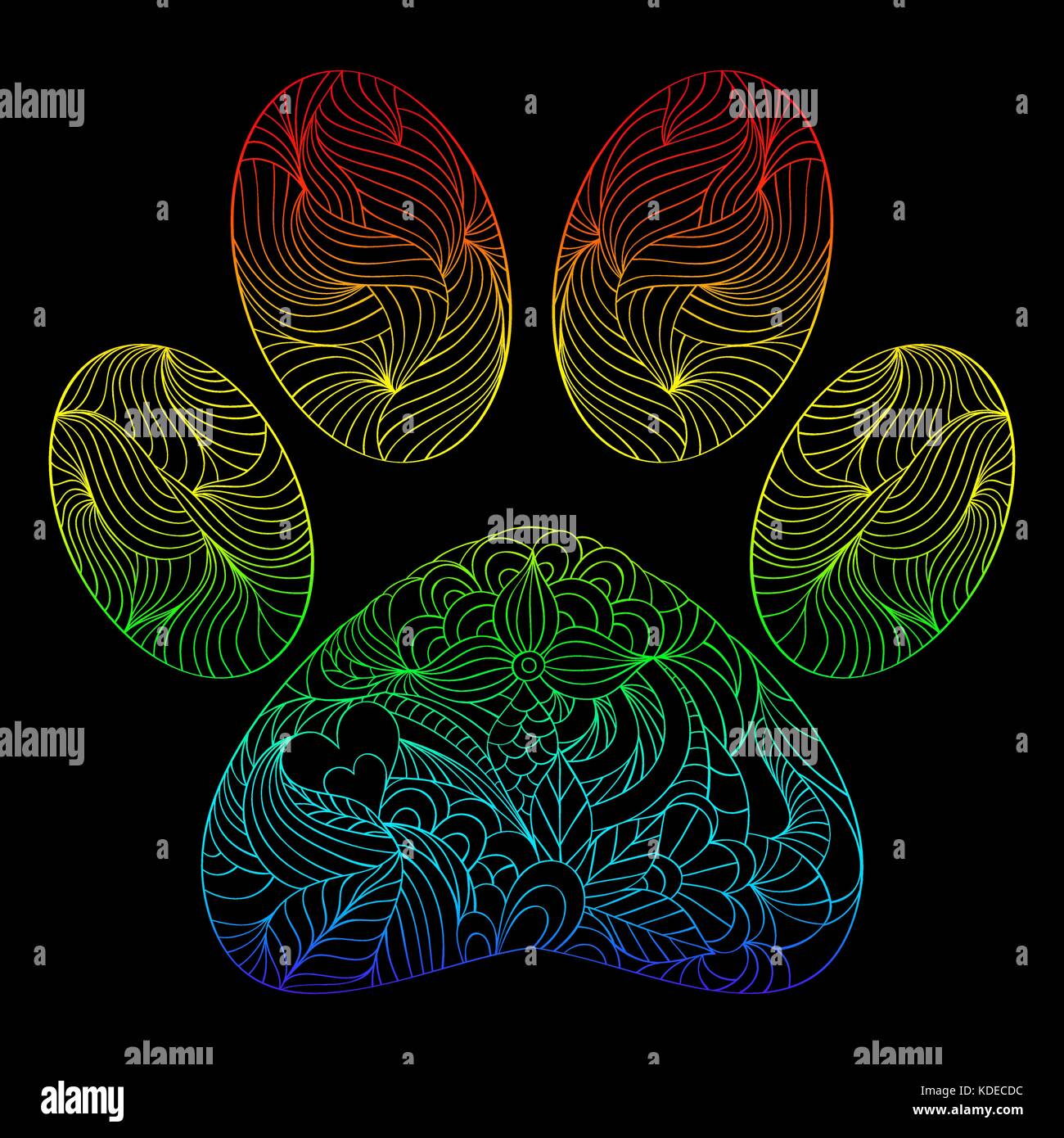 Cat paw print illustration hi-res stock photography and images - Alamy