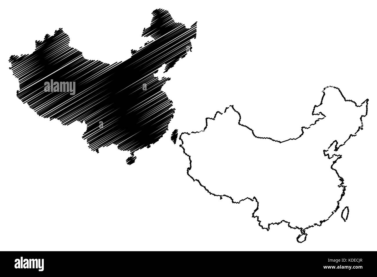 China map vector illustration, scribble sketch China Stock Vector Image ...