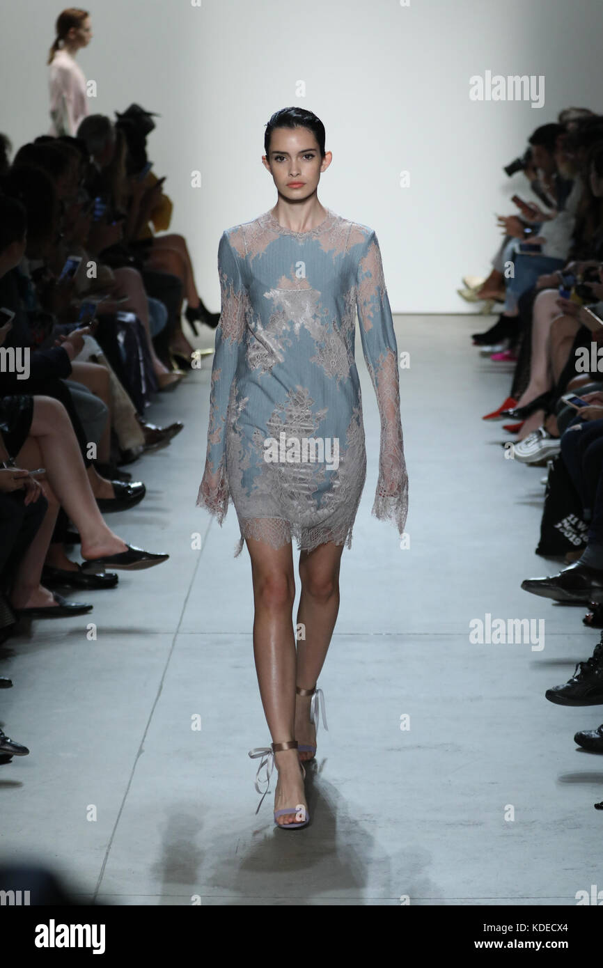 A model on the catwalk during the Lanyu fashion show during New York ...