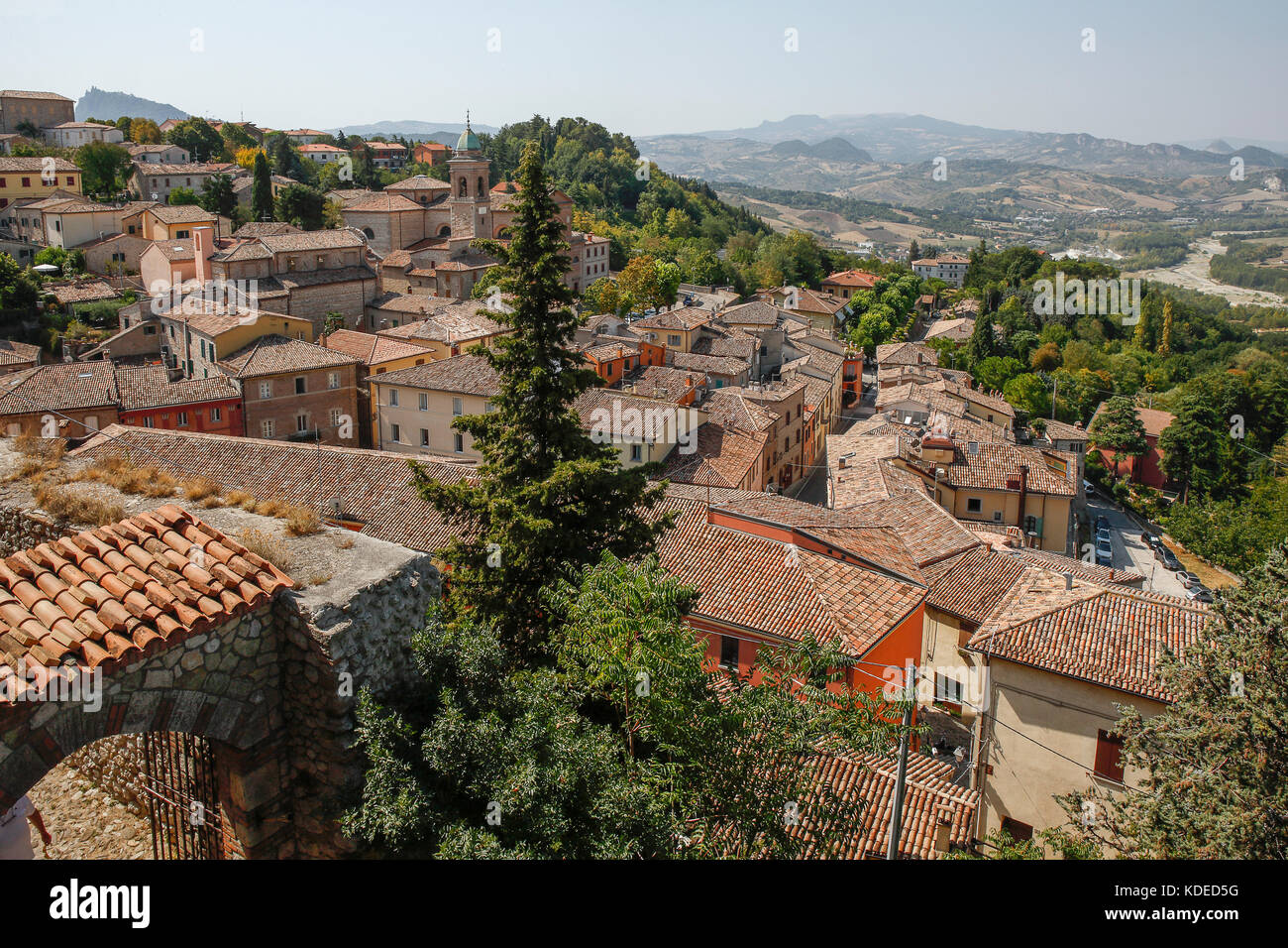 Italy Emilia Romagna Verucchio: View from malatestian Fortress Stock ...