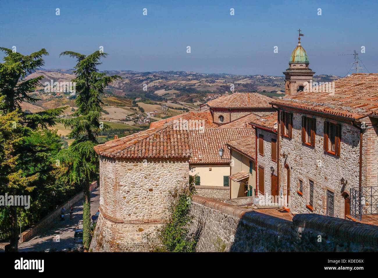 Italy Emilia Romagna Verucchio: Tower of the wall paese vecchio Stock ...