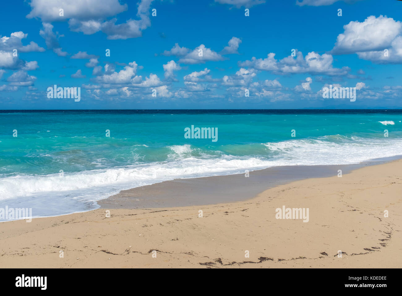 view of a Greek sandy beach Stock Photo - Alamy