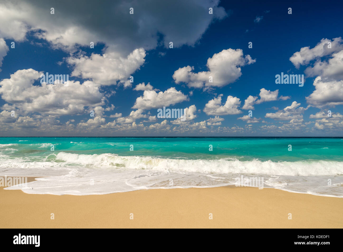 view of a Greek sandy beach Stock Photo - Alamy