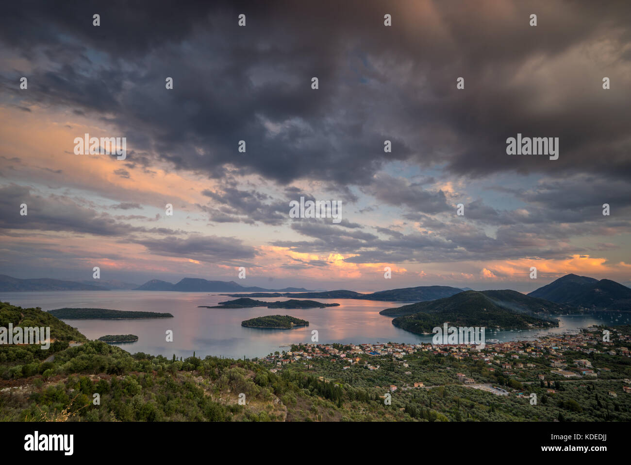 Sunset in Lefkas island Greece Stock Photo - Alamy