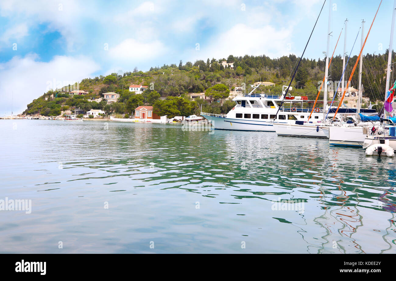 landscape of Gaios Paxos island Greece Stock Photo - Alamy