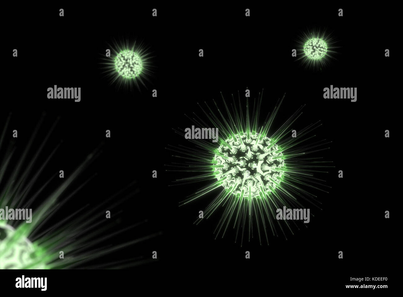 Abstract 3d green bacteria. 3D rendering Stock Photo - Alamy