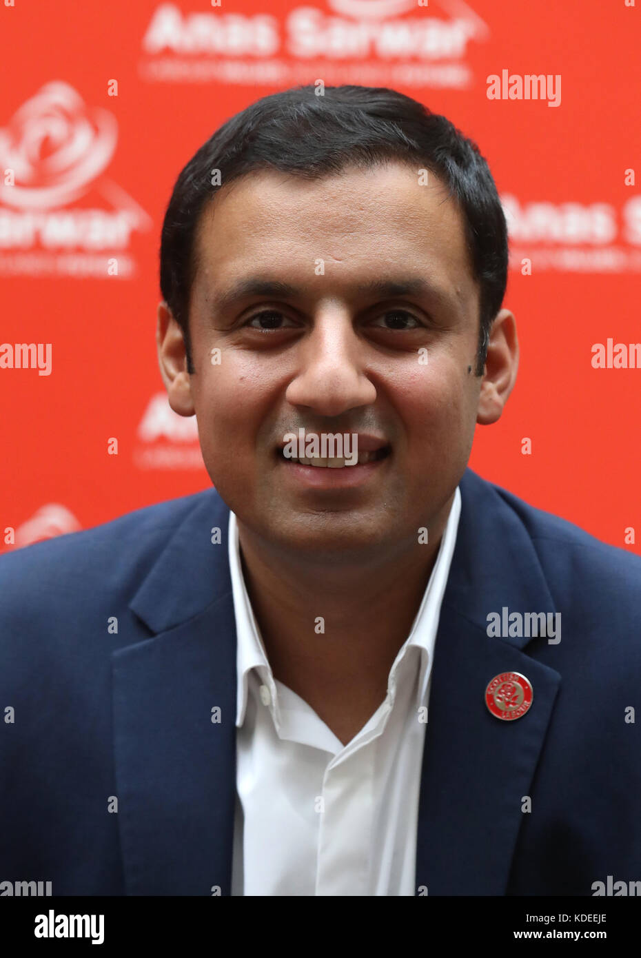 Anas Sarwar at his campaign headquarters in Glasgow ahead of his launch ...