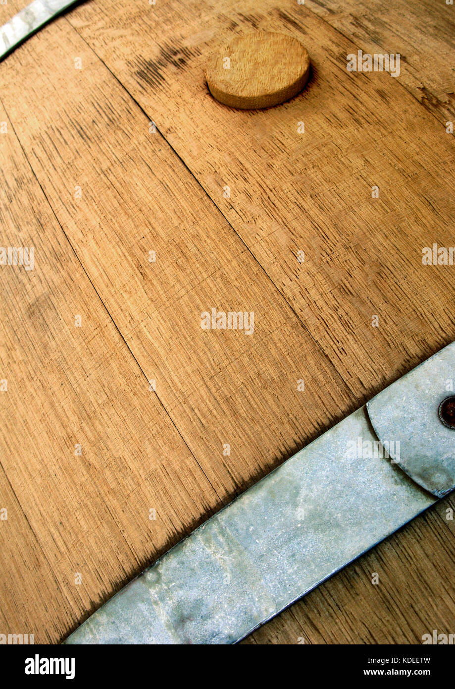 Close up of an oak barrel in a French winery Stock Photo - Alamy