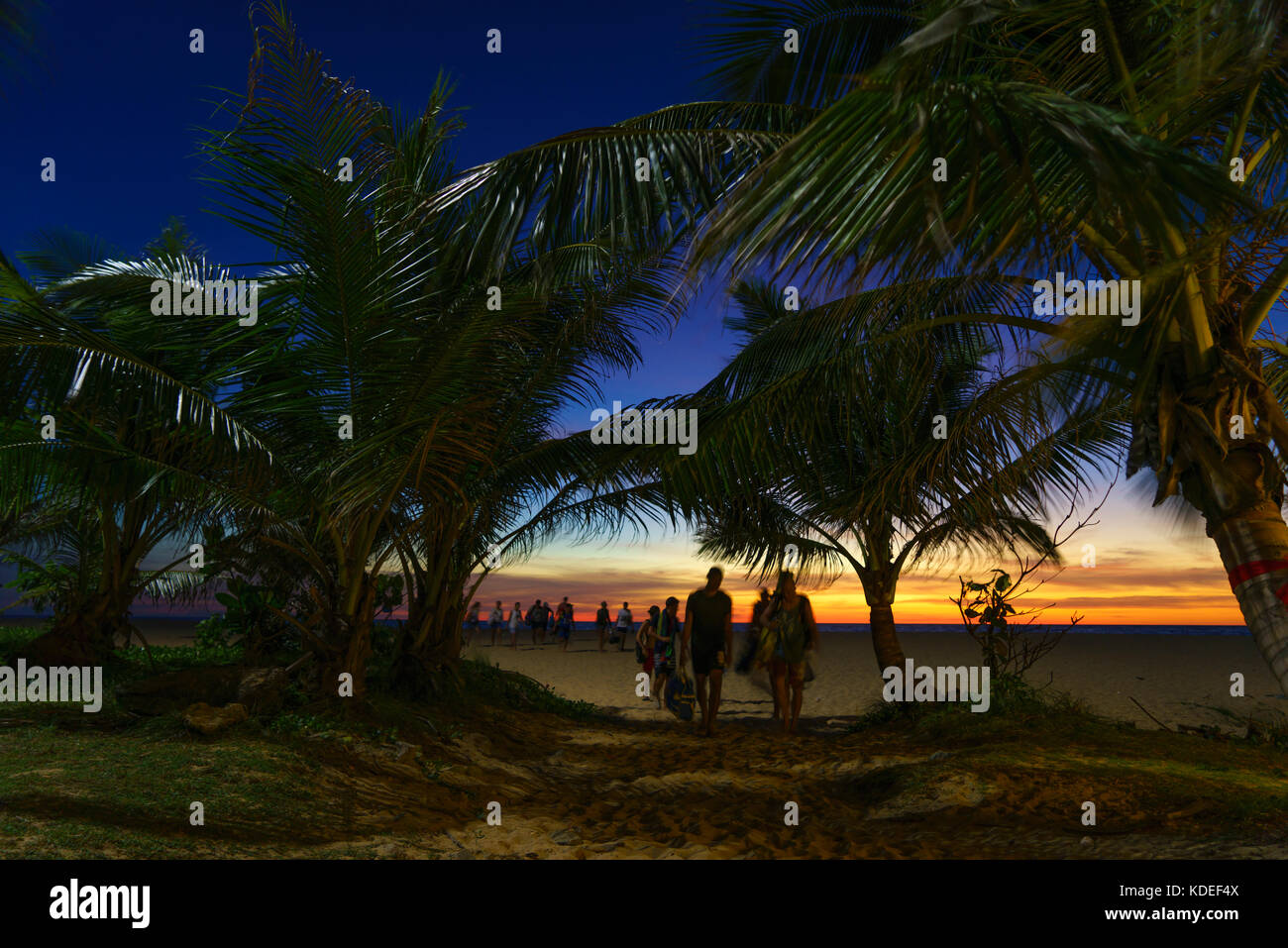 Tropical beach at sunrise sunset Stock Photo - Alamy