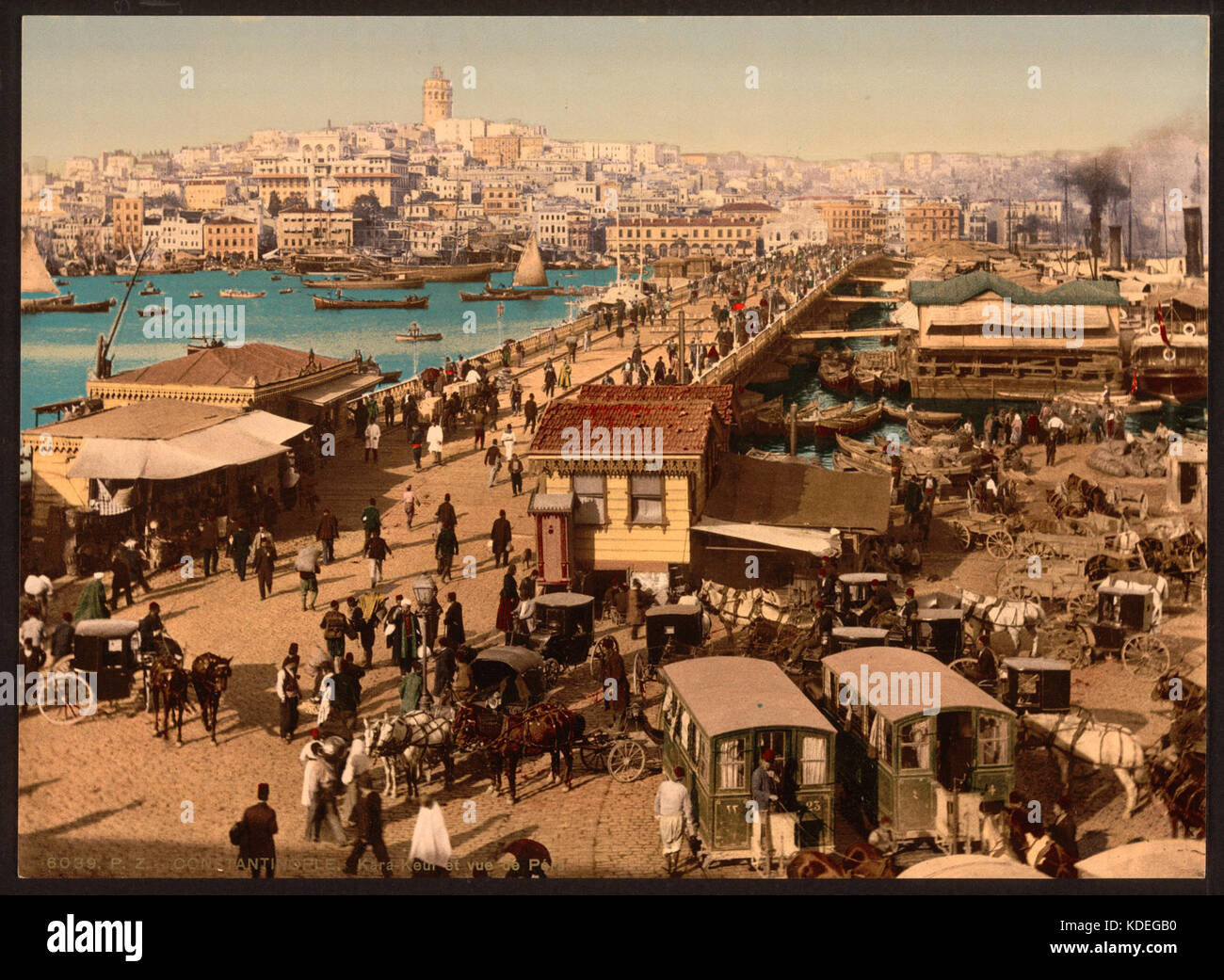 A historic photograph of Kara Keui (Galata) and the view of Pera in ...