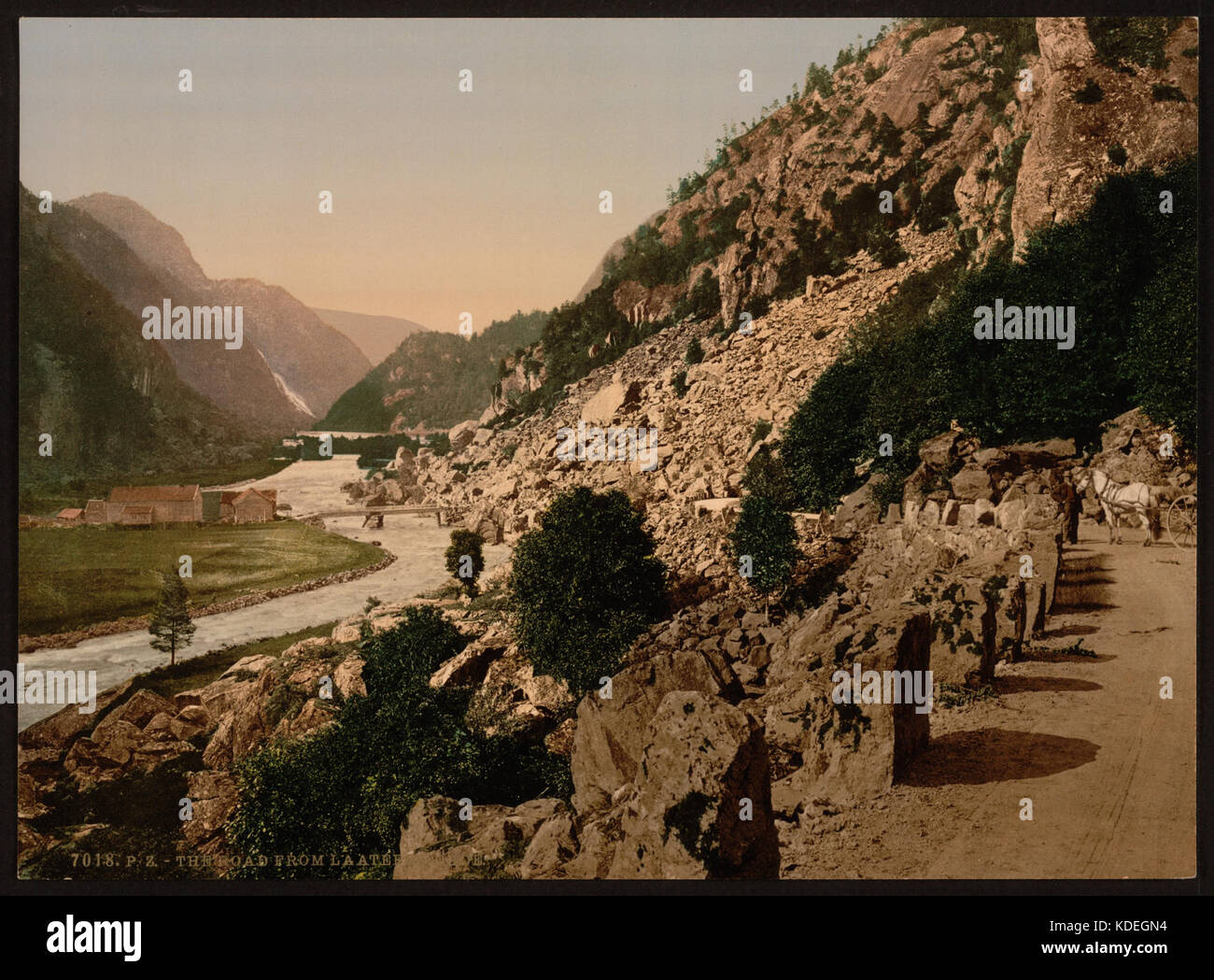 On the road from Laatefos to Odde (i.e. Latefoss to Odda), Hardanger ...