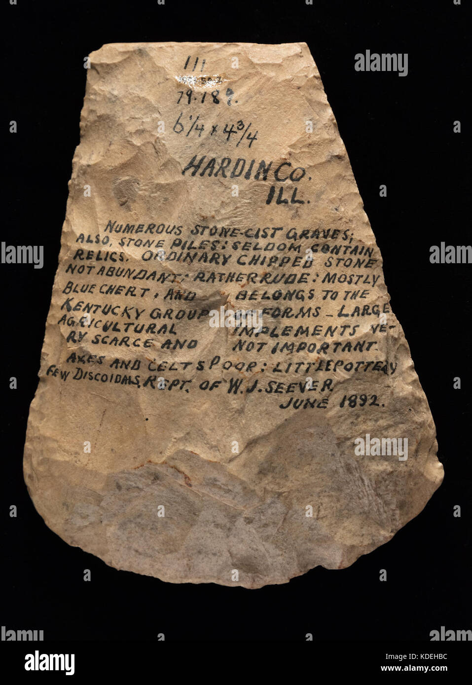 Mississippian Flared Hoe Collected in Hardin County, Illinois Stock ...