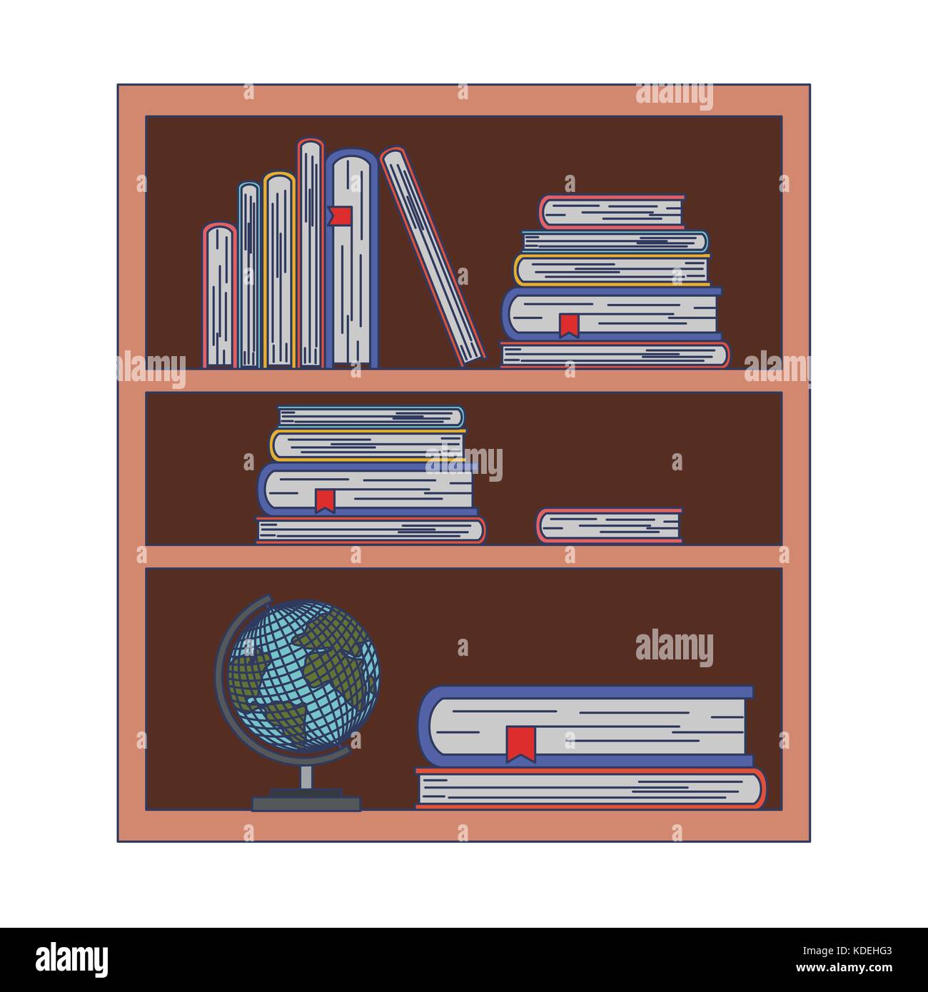 wood library with stack books and world map on white background Stock ...
