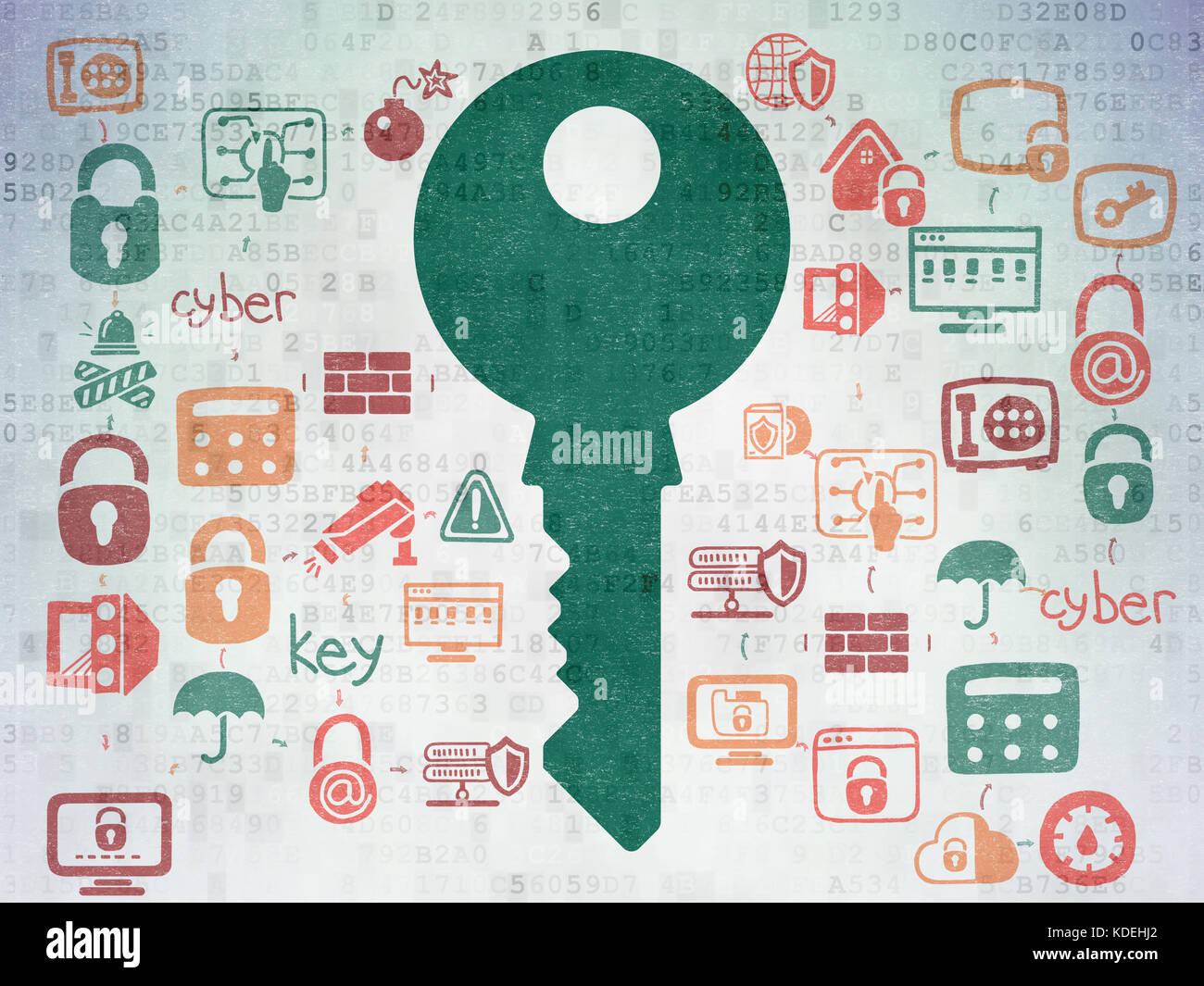 Privacy concept: Key on Digital Data Paper background Stock Photo - Alamy