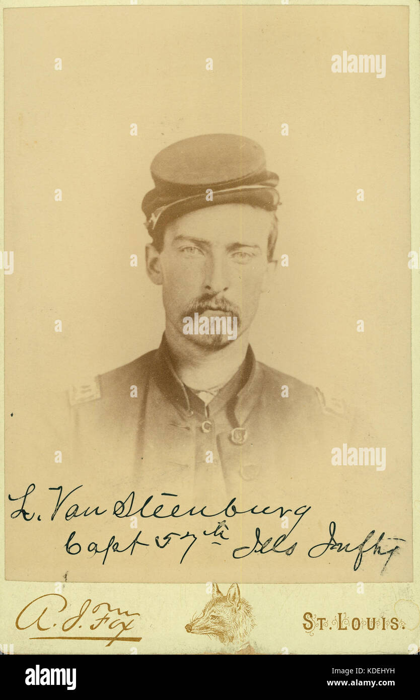 Linas Van Steenburg, Captain, 57th Illinois Infantry (Union Stock Photo ...