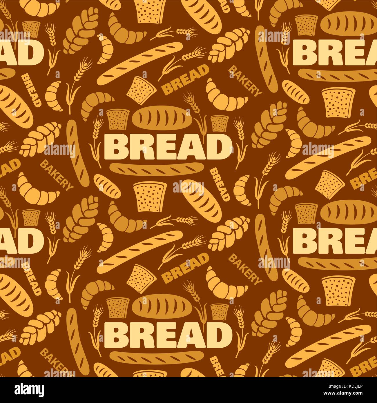 illustration of bread seamless pattern background Stock Vector Image ...