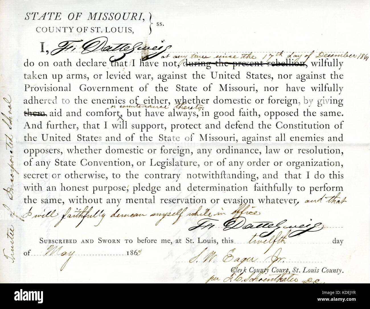 Loyalty oath document hi-res stock photography and images - Alamy