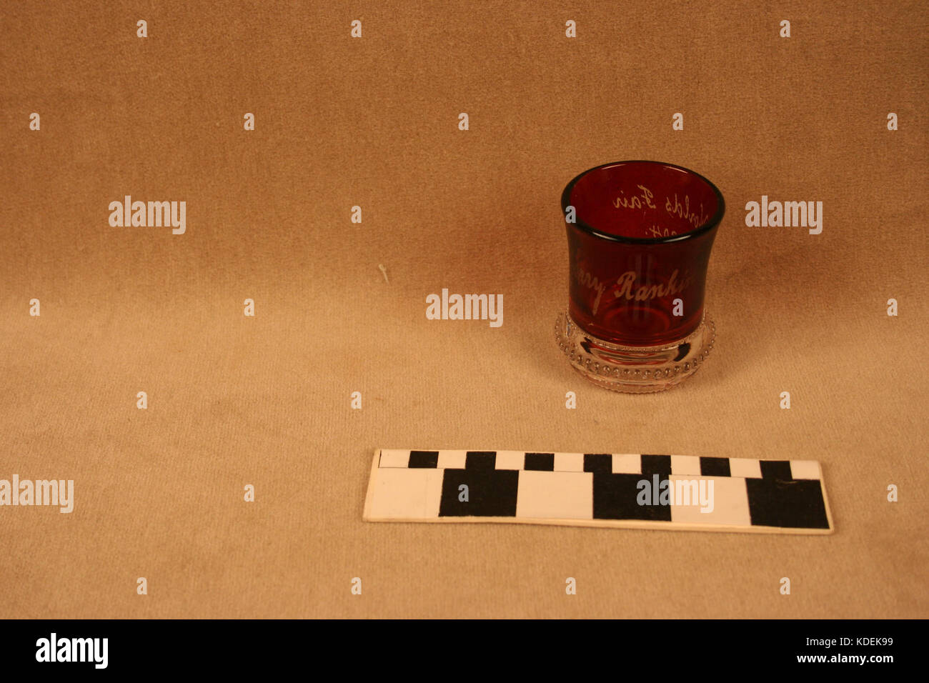 Ruby Stained Toothpick Holder Personalized to Garry Rankin Stock Photo ...