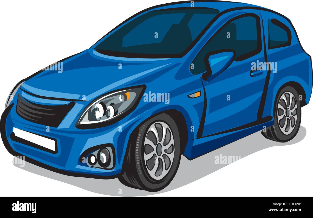 illustration of modern blue car Stock Vector Image & Art - Alamy