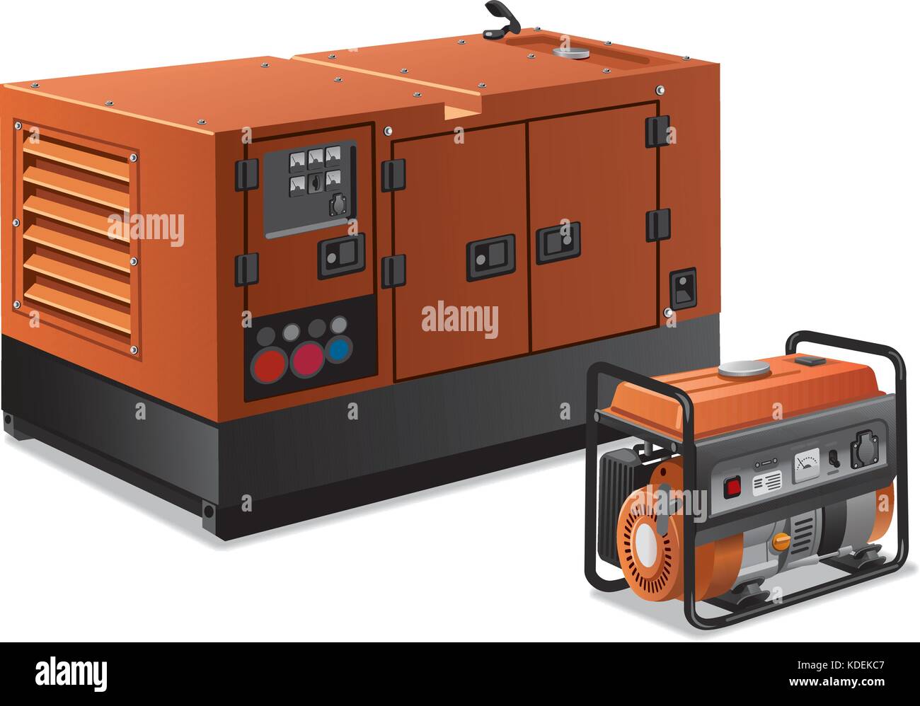 illustration of different type of industrial and home power generators ...
