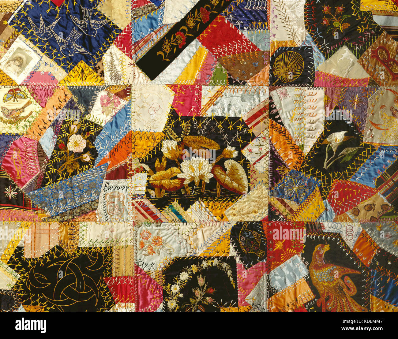 A silk crazy quilt is a type of handmade quilt known for its irregular ...