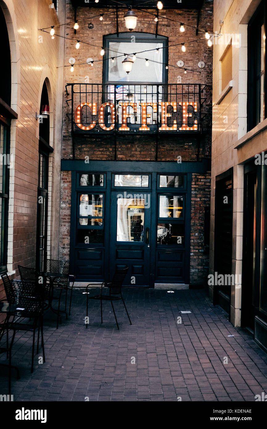 Coffee shop entrance Stock Photo - Alamy