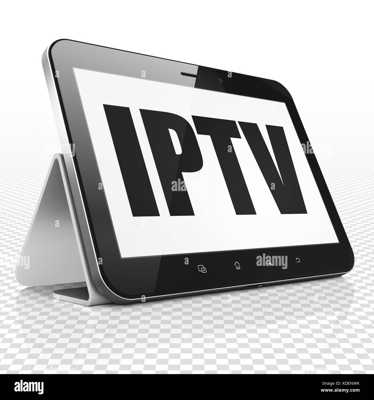 Web development concept: Tablet Computer with IPTV on display Stock ...