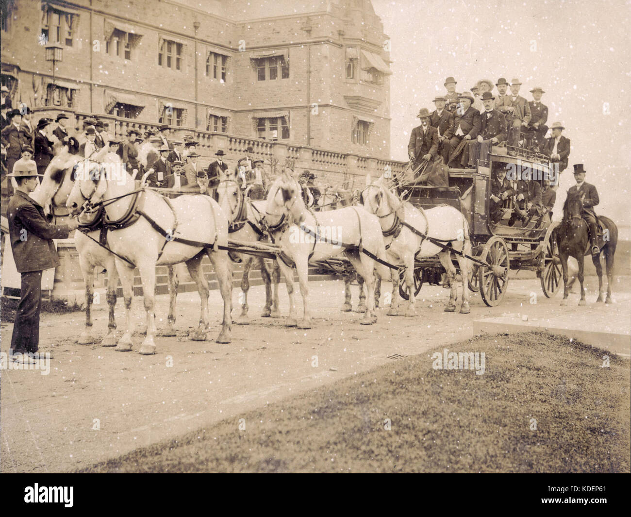 Six in hand coach from Yellowstone Park (1904 World's Fair Stock Photo ...