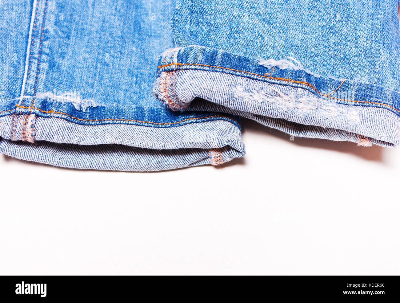 Blue jeans closeup , texture of denim, bottom leg Stock Photo - Alamy