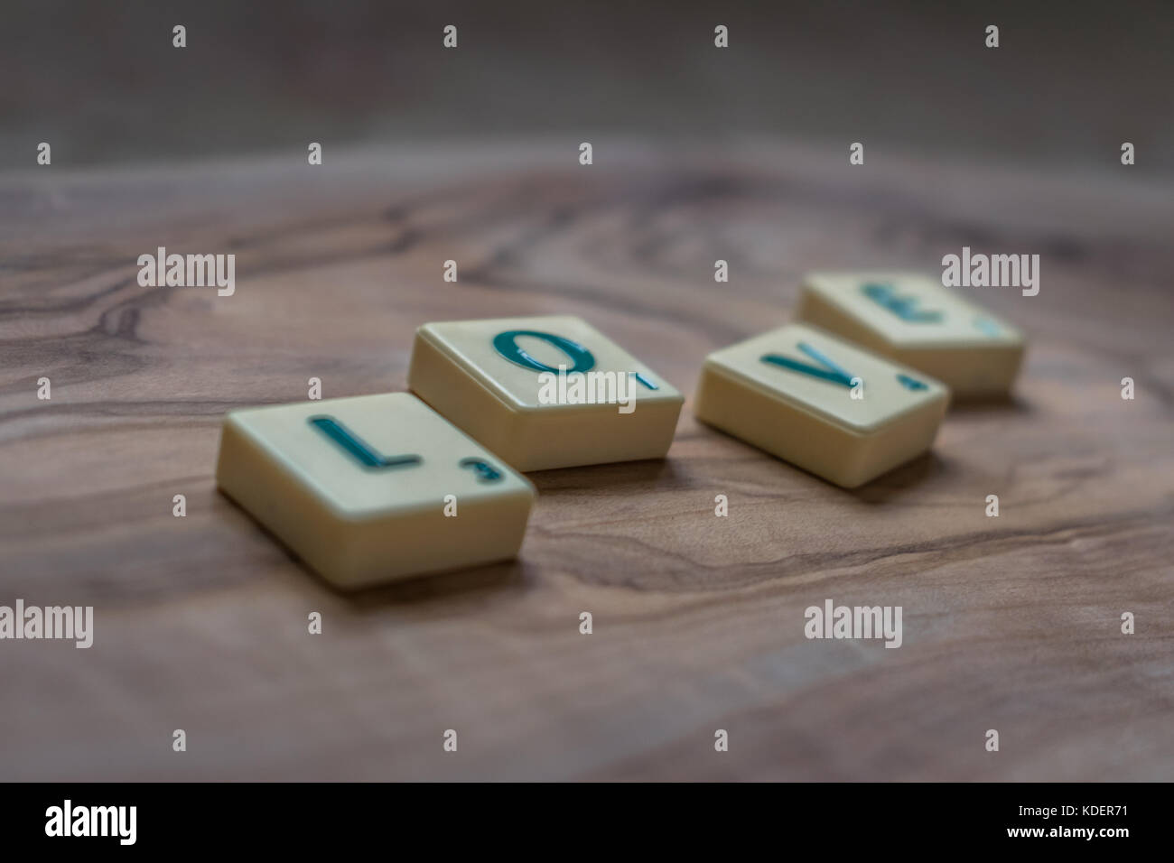 I love you romantic words scrabble tile lettering Stock Photo - Alamy