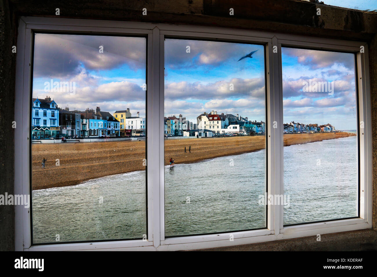 Deal through a window on Deal Pier Stock Photo - Alamy