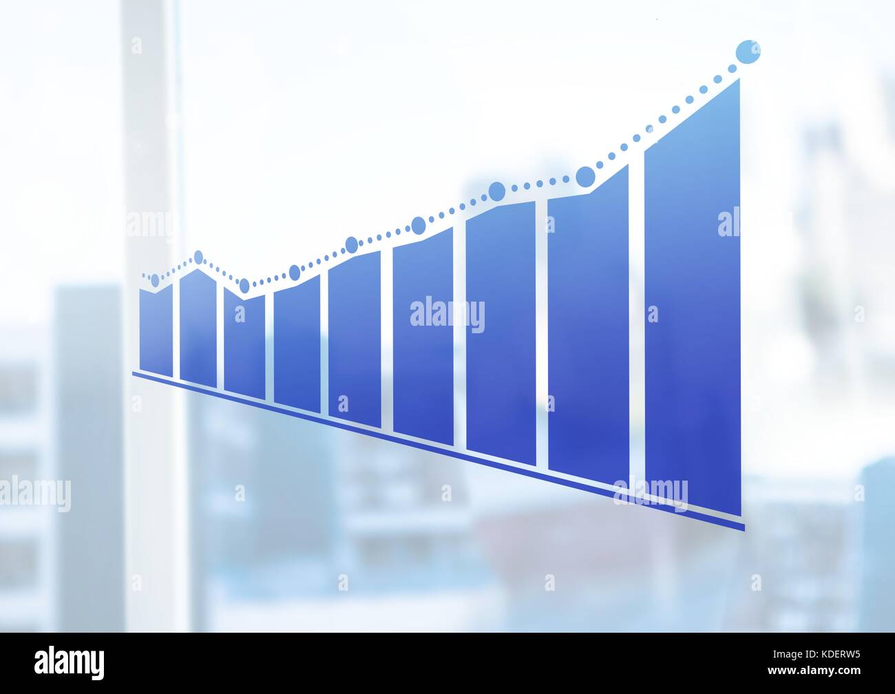 Digital composite of Incremental bar chart with bright background Stock ...