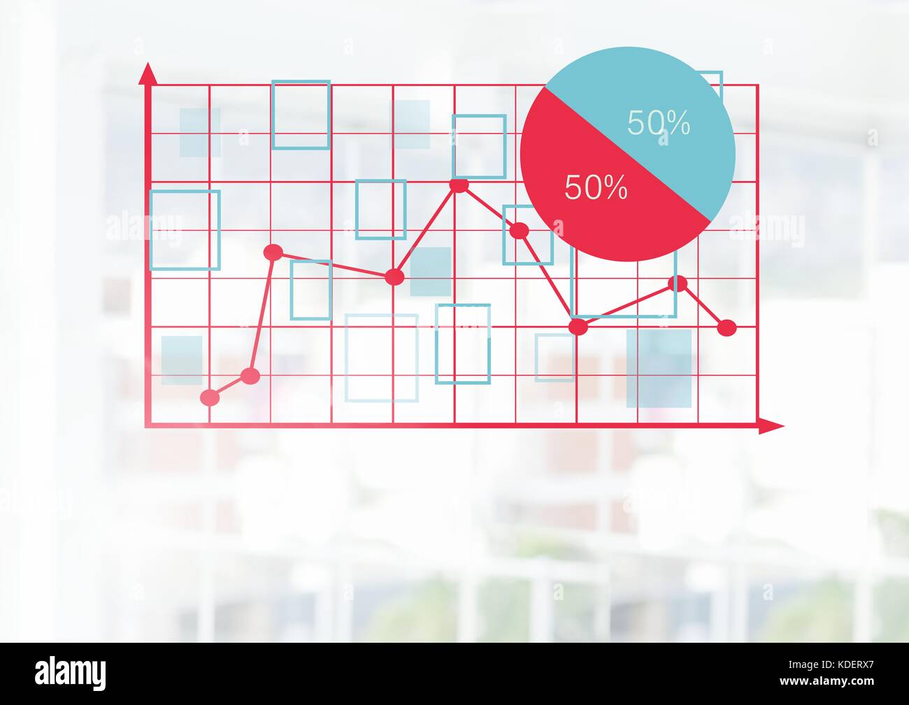 Digital composite of Grid point chart with bright background Stock ...