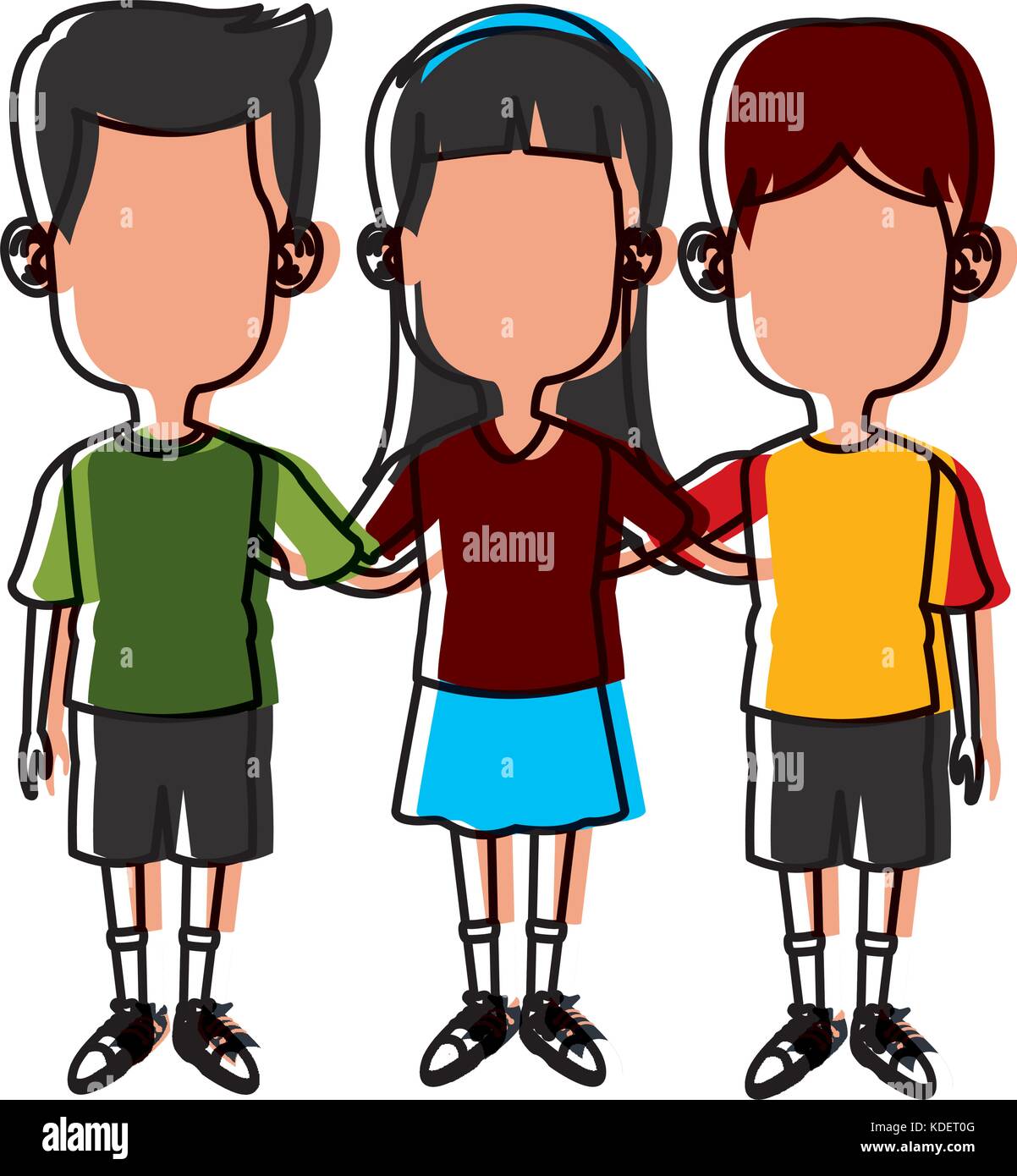Cute kids friends cartoon Stock Vector Image & Art - Alamy