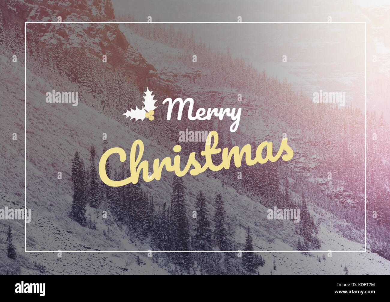 Digital composite of merry Christmas text on snow background Stock ...