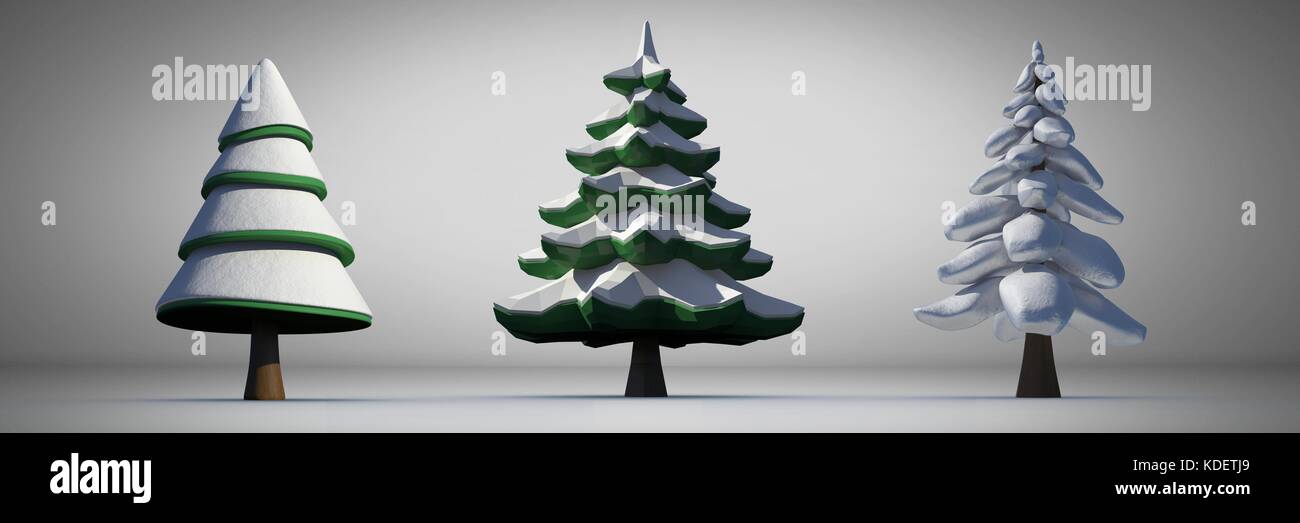 Digital composite of Christmas trees with grey background Stock Photo ...