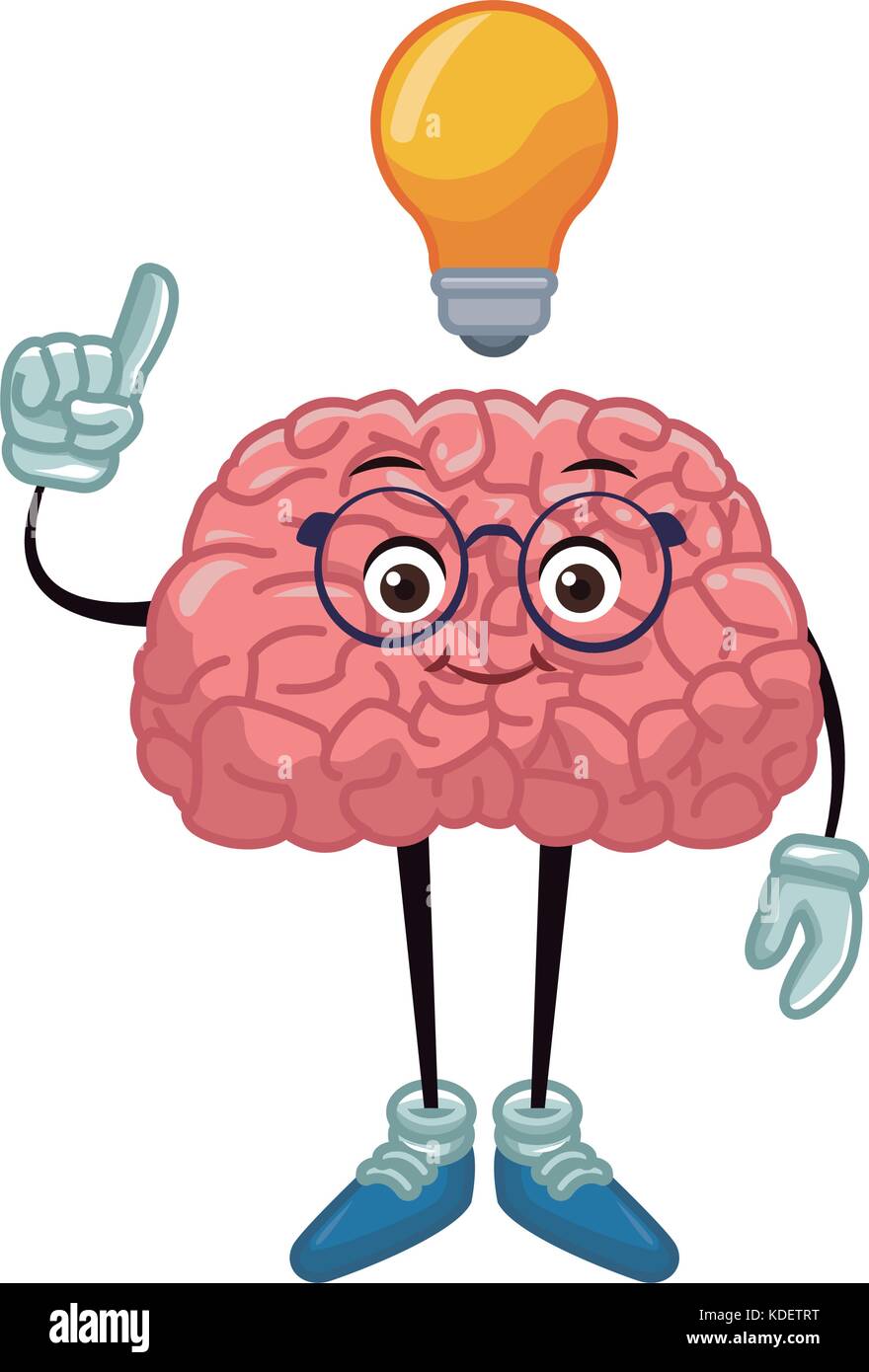 Nerd brain with idea cartoon Stock Vector Image & Art - Alamy