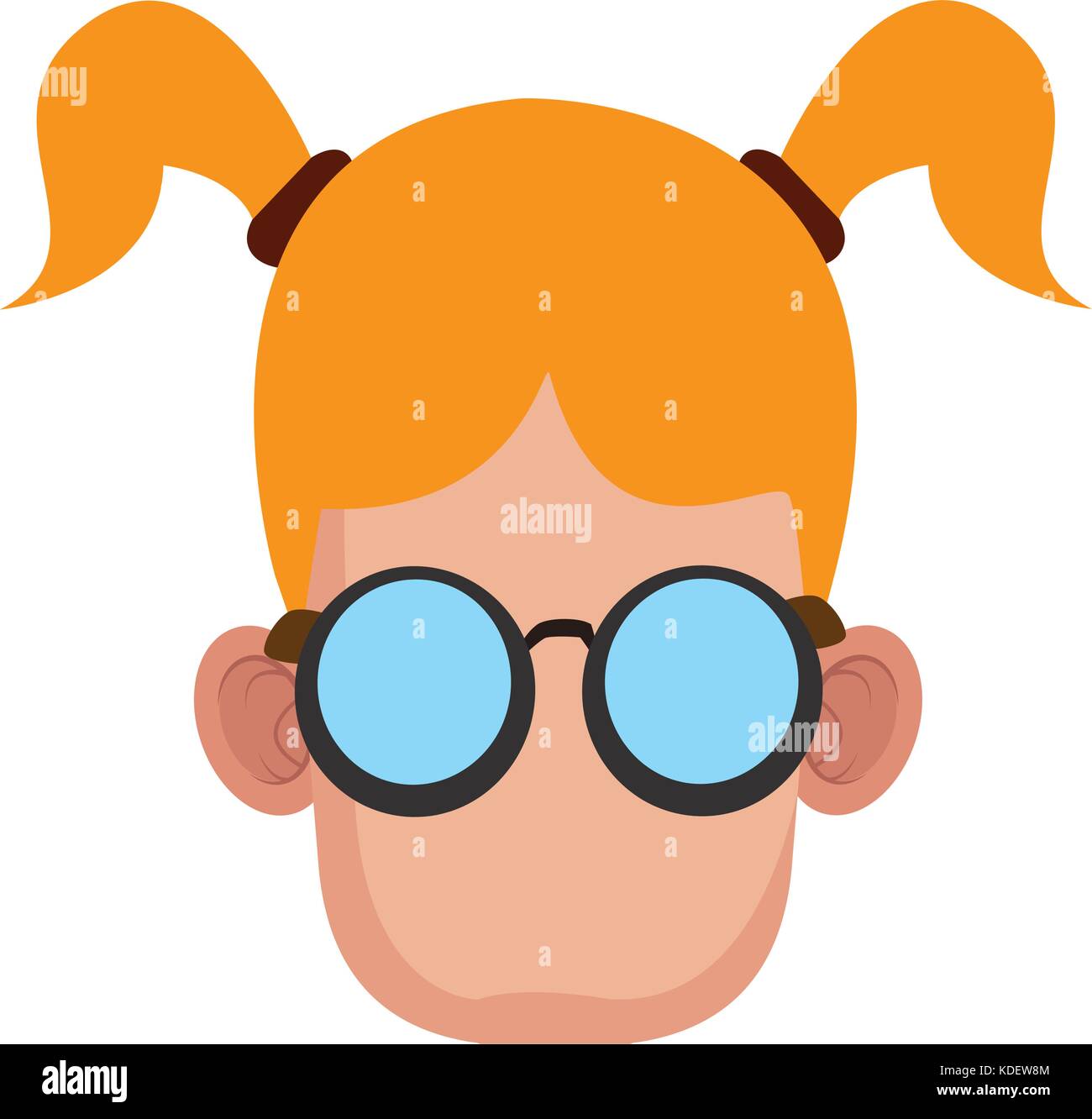 Cute girl with glasses cartoon Stock Vector Image & Art - Alamy