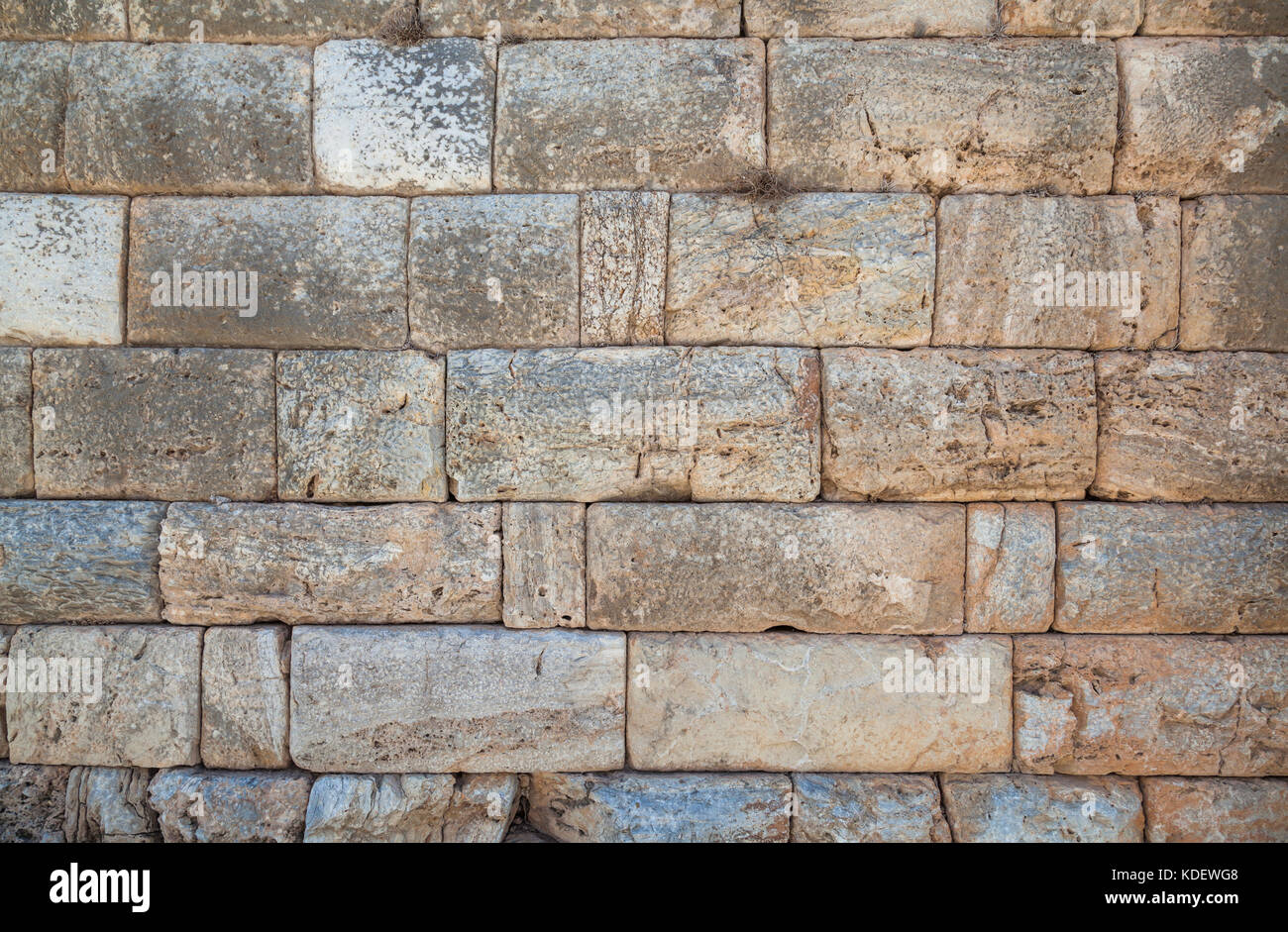 The ancient wall made up of large stone blocks in ancient Ephesus ...