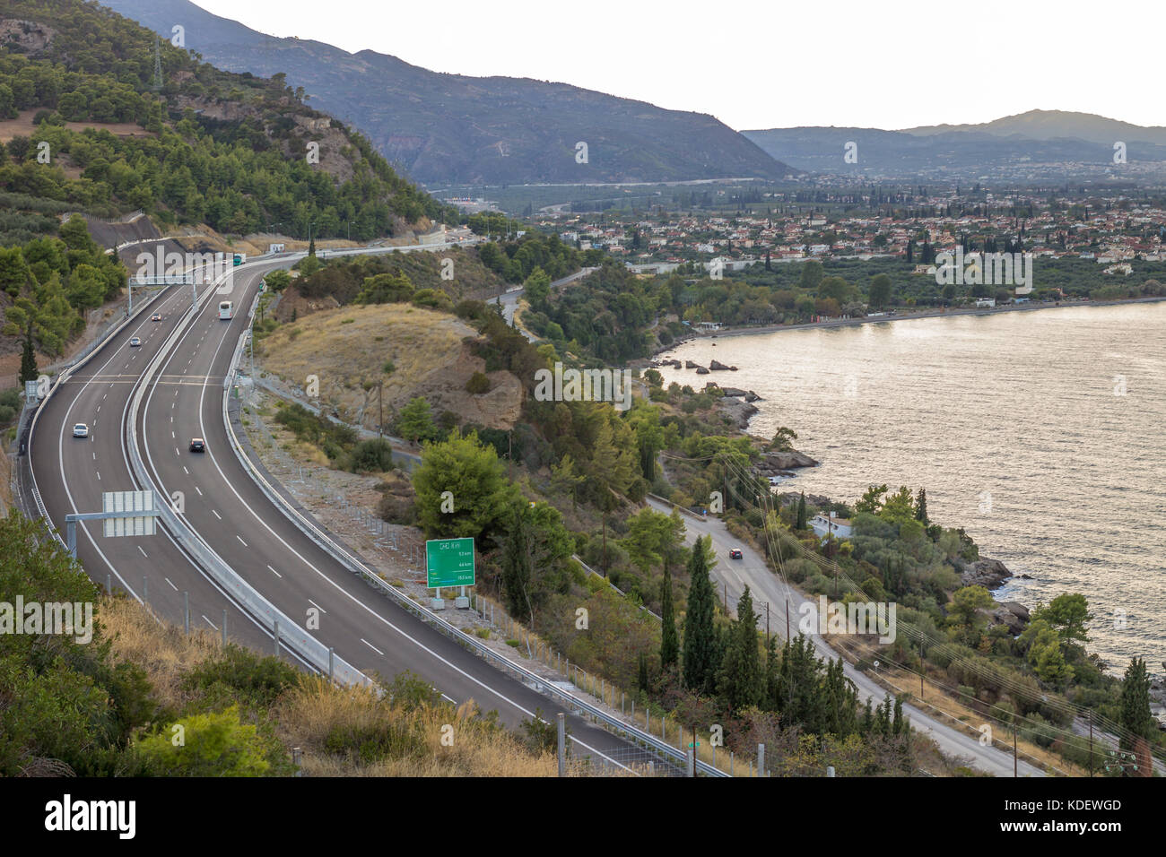 highway near the edge of a cliff with ocean and sea below Stock Photo ...